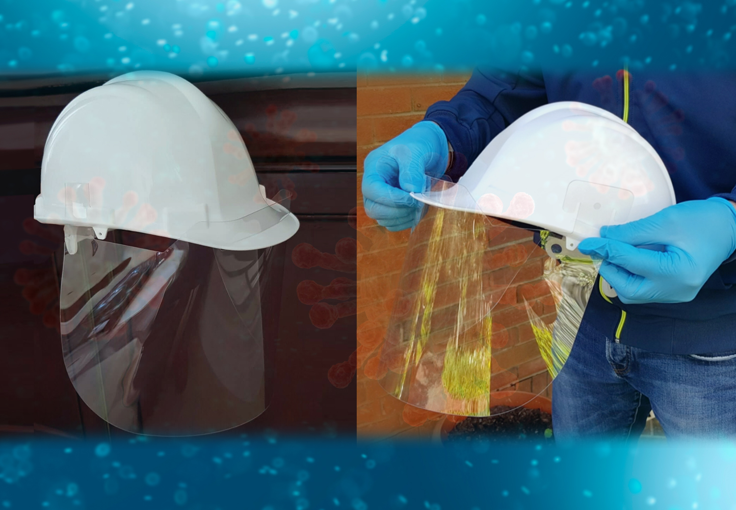 New helmet screen provides face protection and inhibits the spread of ...